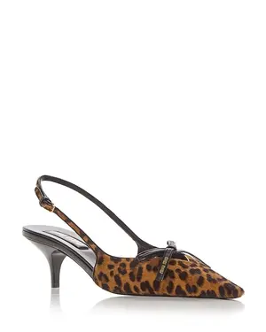 Miu Miu Calf Hair Slingback Pumps - Miele