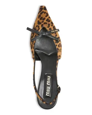 Miu Miu Calf Hair Slingback Pumps - Miele