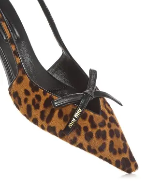 Miu Miu Calf Hair Slingback Pumps - Miele