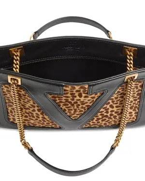 Valentino Garavani Viva Superstar Small Leopard Print Tote - Tan
