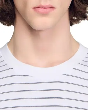 Sandro Striped Tee - White/black