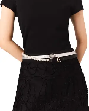 Maje Beaded Leather Belt