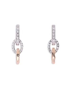 Maje Rhinestone Link Drop Earrings - Gold Silver