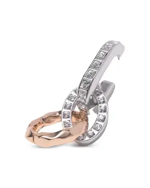 Maje Rhinestone Link Drop Earrings - Gold Silver