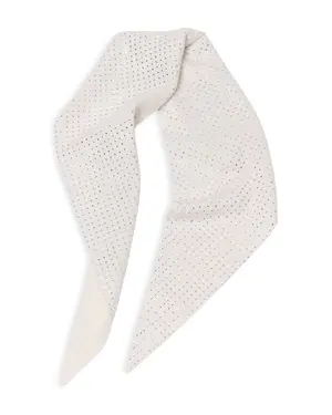 Maje Rhinestone Embellished Wool Triangle Scarf - Ecru