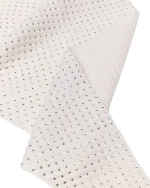 Maje Rhinestone Embellished Wool Triangle Scarf - Ecru