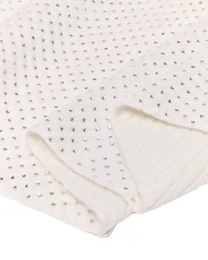 Maje Rhinestone Embellished Wool Triangle Scarf - Ecru