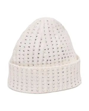 Maje Rhinestone Embellished Wool Beanie - Ecru