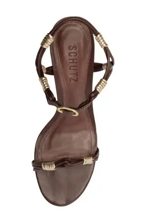 Schutz Nara Ankle Strap Sandal - Root Brown