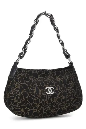 Chanel Camellia Suede Shoulder Bag