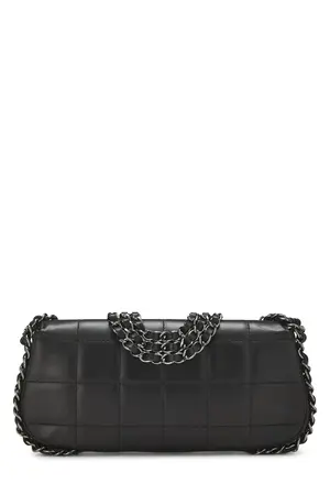 Chanel Chocolate Bar Flap Bag With Three Chain Straps
