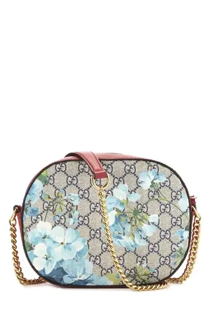 Gucci Gg Blooms Supreme Canvas Chain Crossbody - Red