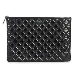 Chanel Quilted Patent Cosmetic O-case - Black