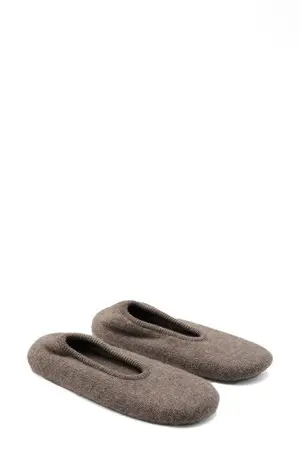 Mango Cashmere Knit Slipper - Medium Brown