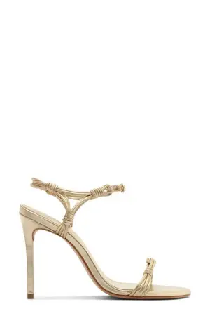 Schutz Nara Ankle Strap Stiletto Sandal - Platina