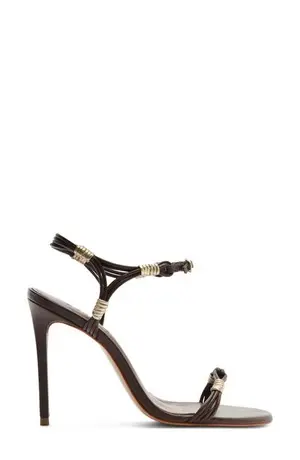 Schutz Nara Ankle Strap Stiletto Sandal - Root Brown