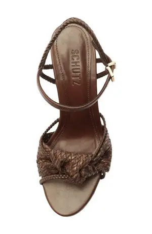 Schutz Kalina Platform Sandals - Root Brown