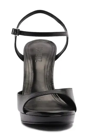 Schutz Scarlett Ankle Strap Platform Sandal - Black