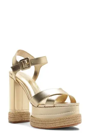 Schutz Hilda Ankle Strap Platform Sandal - Platina