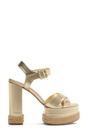 Schutz Hilda Ankle Strap Platform Sandal - Platina