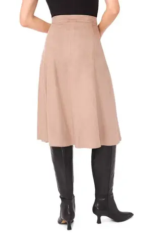 Halogen Paneled A-line Midi Skirt