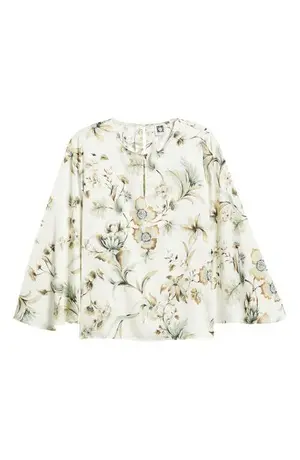 Anne Klein Floral Keyhole Satin Top