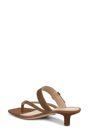 Veronica Beard Salva Kitten Heel Sandal - Chestnut