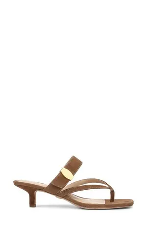 Veronica Beard Salva Kitten Heel Sandal - Chestnut