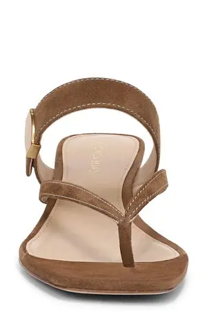 Veronica Beard Salva Kitten Heel Sandal - Chestnut