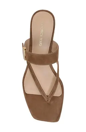 Veronica Beard Salva Kitten Heel Sandal - Chestnut