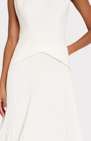 MILLY Haddy Pleated Midi Dress
