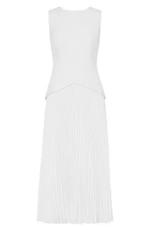 MILLY Haddy Pleated Midi Dress