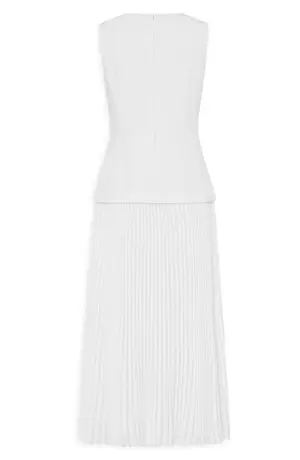 MILLY Haddy Pleated Midi Dress