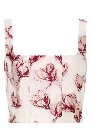 MILLY Paige Floral Crop Top
