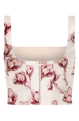 MILLY Paige Floral Crop Top