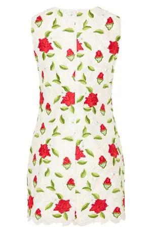 MILLY Ivette Embroidered Sleeveless Shift Dress