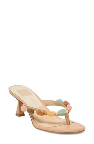 Dolce Vita Daksie Embellished Flip Flop - Cafe Leather