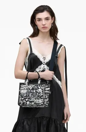Marc Jacobs Small Canvas Tote Bag - Black Multi