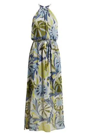 CECE DUPRAZ Floral Chain Neck Maxi Dress
