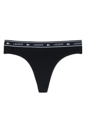 Lacoste Stretch Cotton Jersey Thong - Black