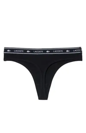 Lacoste Stretch Cotton Jersey Thong - Black