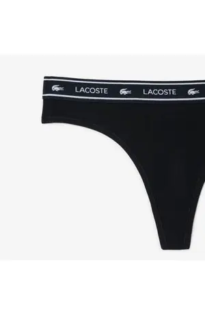 Lacoste Stretch Cotton Jersey Thong - Black