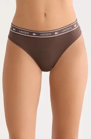 Lacoste Stretch Cotton Jersey Thong - Grume
