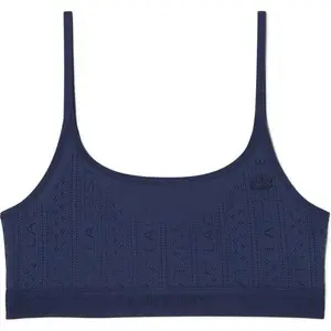 Lacoste Logo Pointelle Bralette - Navy Blue