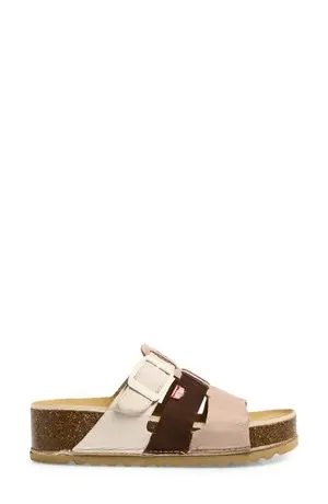 ON FOOT Naoshima Three-strap Slide Sandal - Khaki/bone