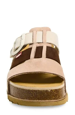 ON FOOT Naoshima Three-strap Slide Sandal - Khaki/bone