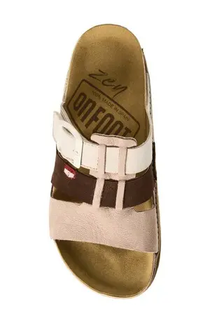 ON FOOT Naoshima Three-strap Slide Sandal - Khaki/bone