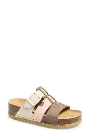 ON FOOT Naoshima Three-strap Slide Sandal - Rose/bone