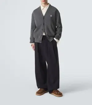 Loewe Anagram Wool Cardigan - Grey