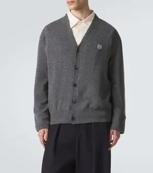 Loewe Anagram Wool Cardigan - Grey